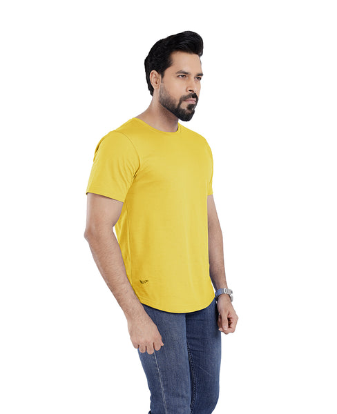 Men’s Short Sleeve Drop Cut Crew Neck T-Shirt - Yellow – We Wear